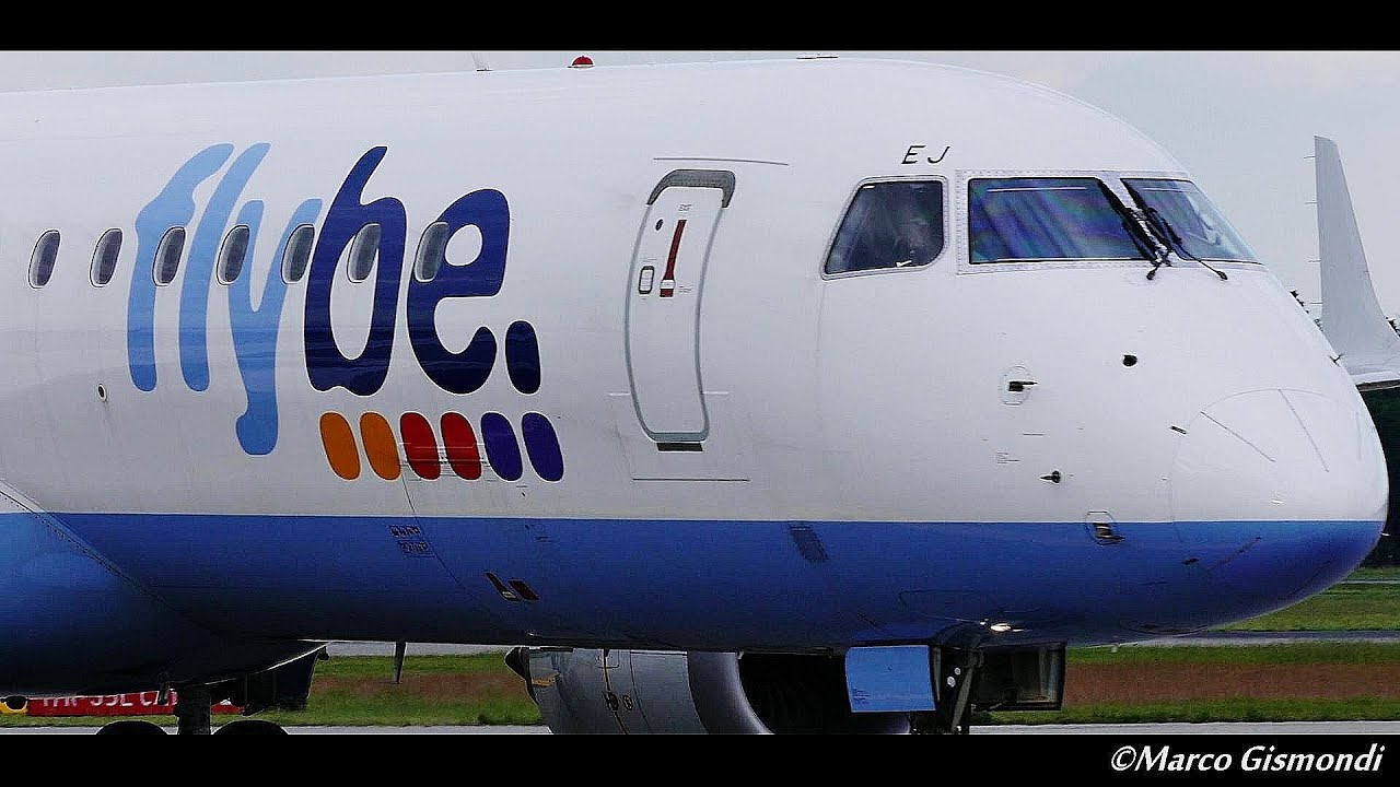Flybe E195's pilots greet spotters after landing - YouTube