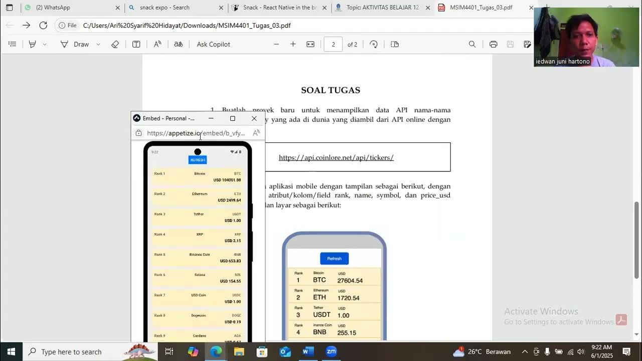 Tugas 3 Pemrograman Berbasis Perangkat Bergerak - YouTube