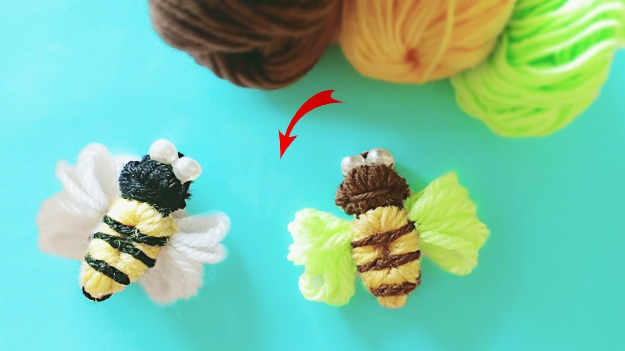 Amazing Bee Making Idea with Wool - Hand Embroidery Design Trick -DIY ...