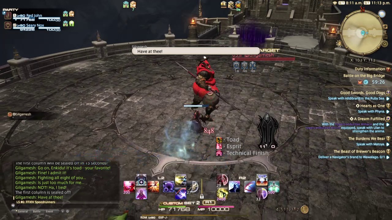 FFXIV Battle on The Big Bridge unsynced speedkill in 1m11s - YouTube
