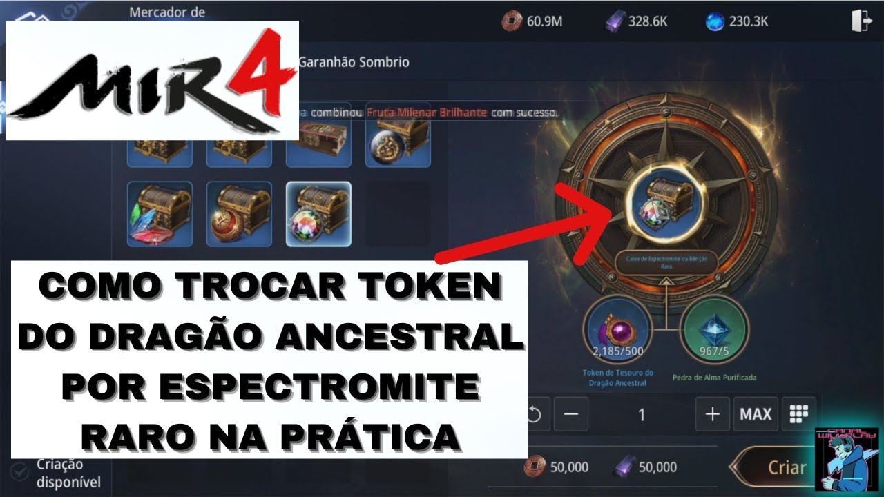 MIR4 - COMO TROCAR TOKEN DO DRAGÃO ANCESTRAL POR ESPECTROMITE RARO NA ...