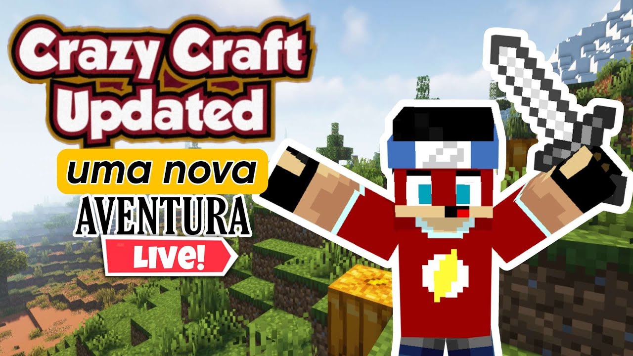 COMEÇANDO UMA NOVA AVENTURA EM *CRAZY CRAFT* (live de minecraft modpack ...