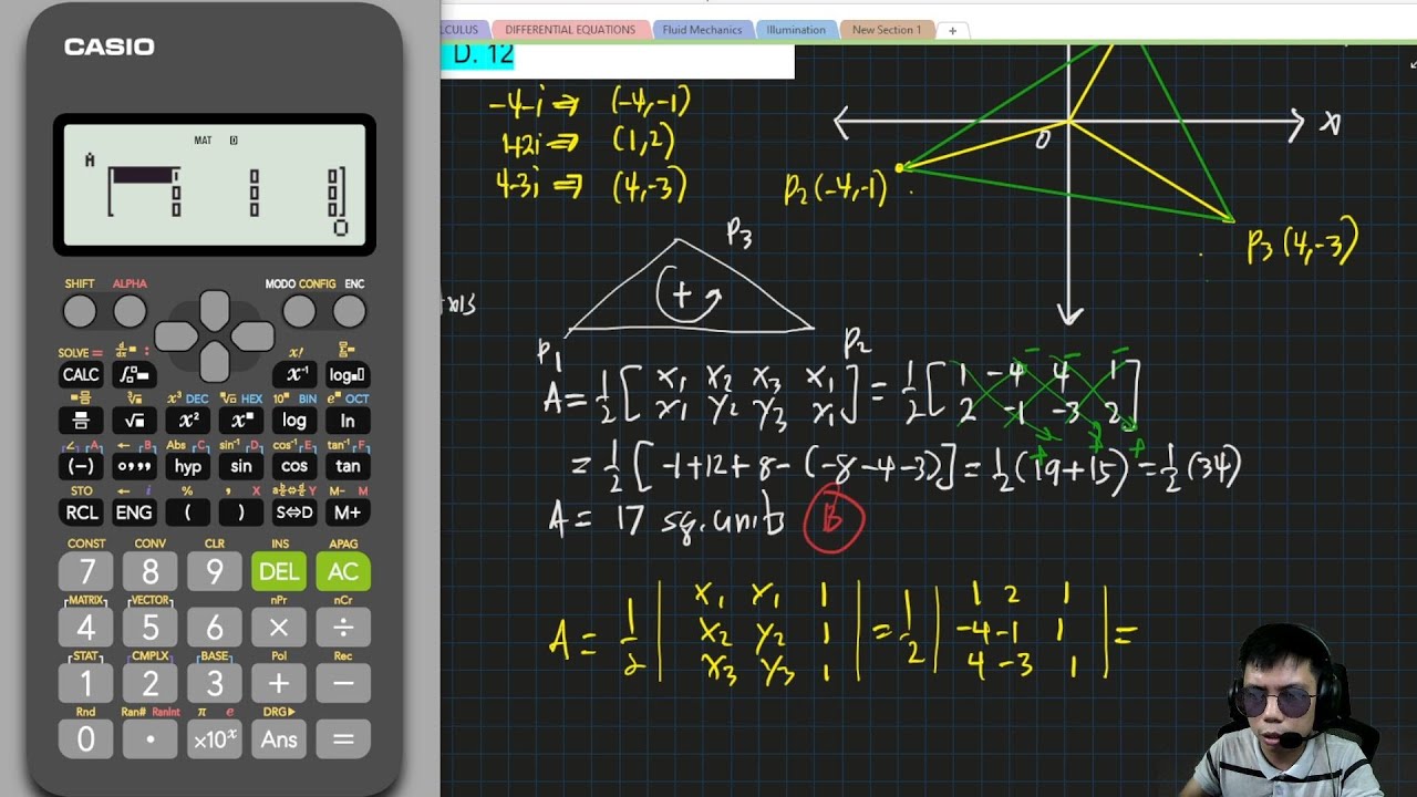 Area of a triangle with vertices written in complex expressions. - YouTube
