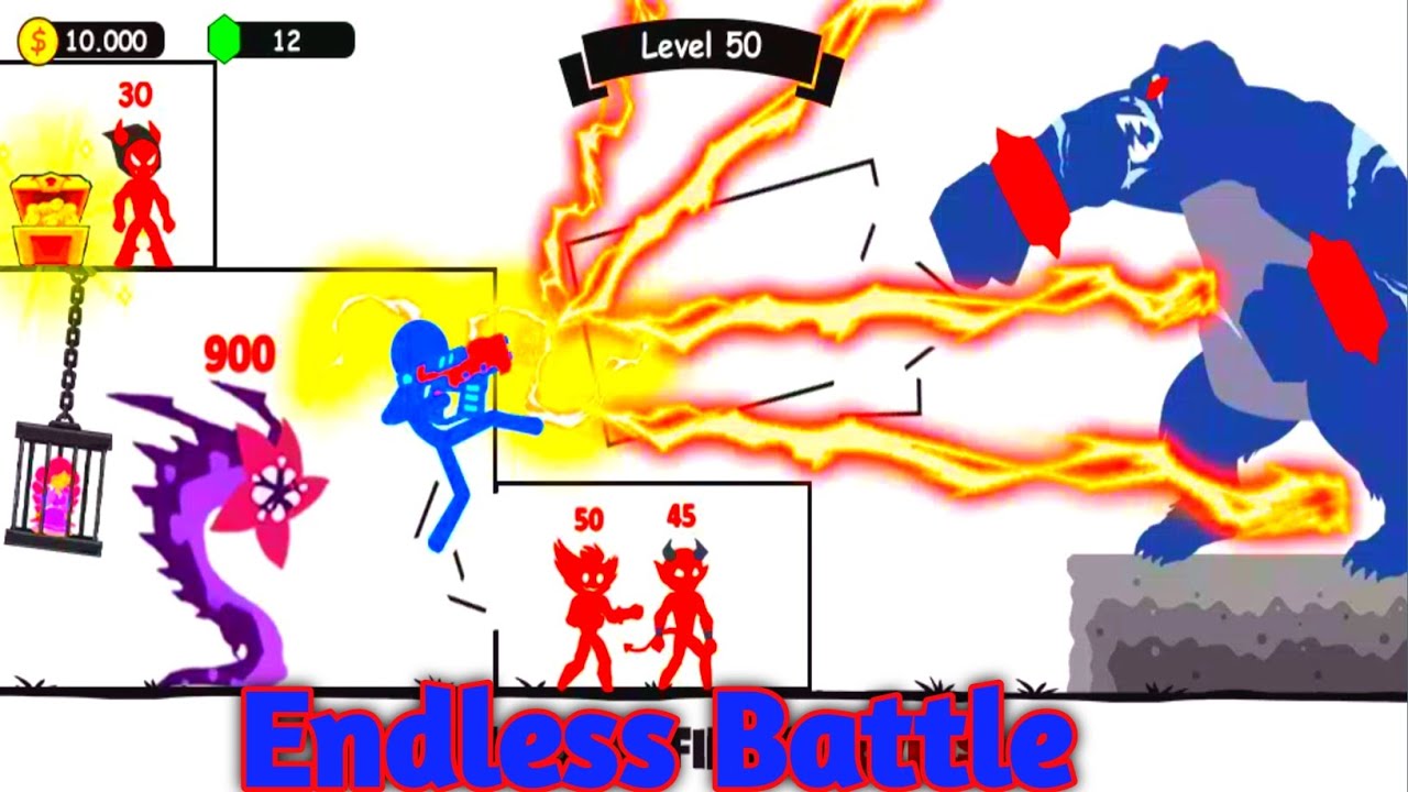Stick Fight Endless Mobile Game || Level 124 Stickman Defense ios - YouTube