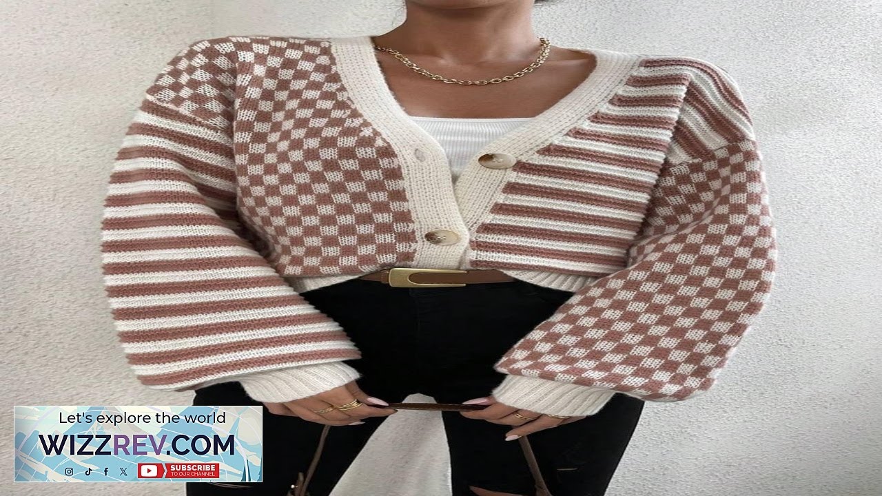 Chiquease Checker Pattern Drop Shoulder Cardigan Long Sleeve Tops SHEIN ...