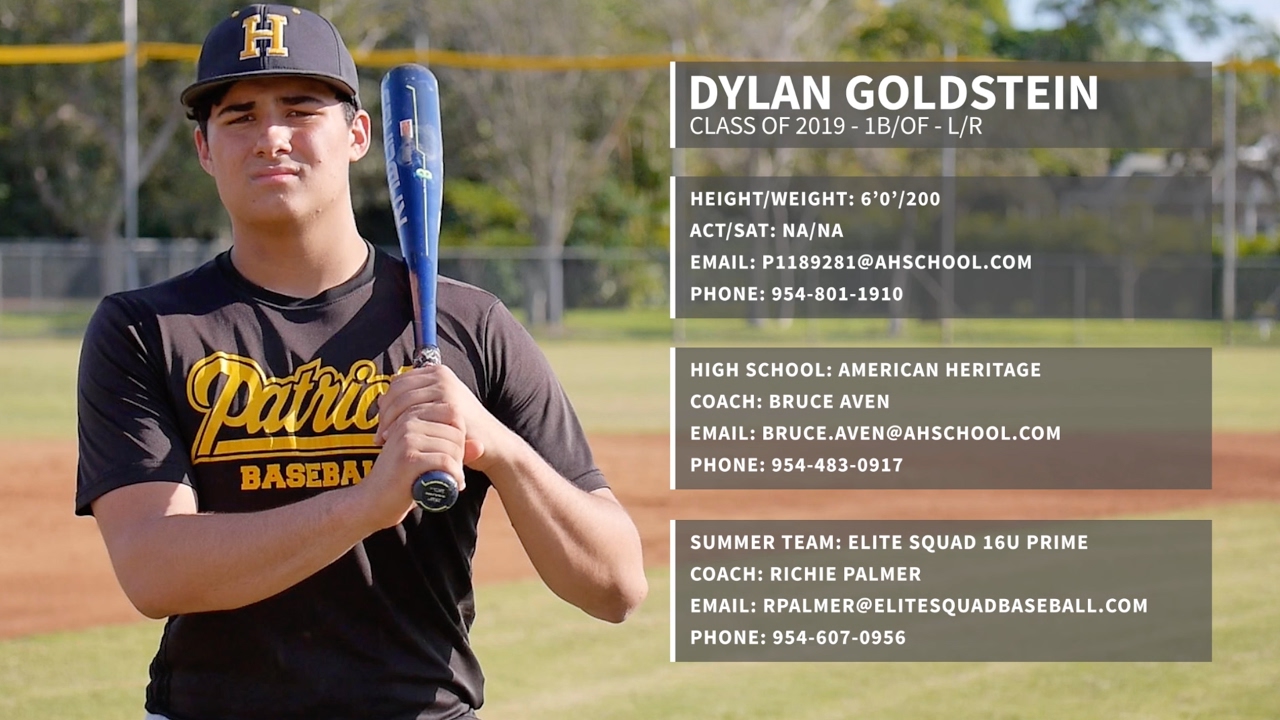 2019 | 1B/OF | Dylan Goldstein - YouTube