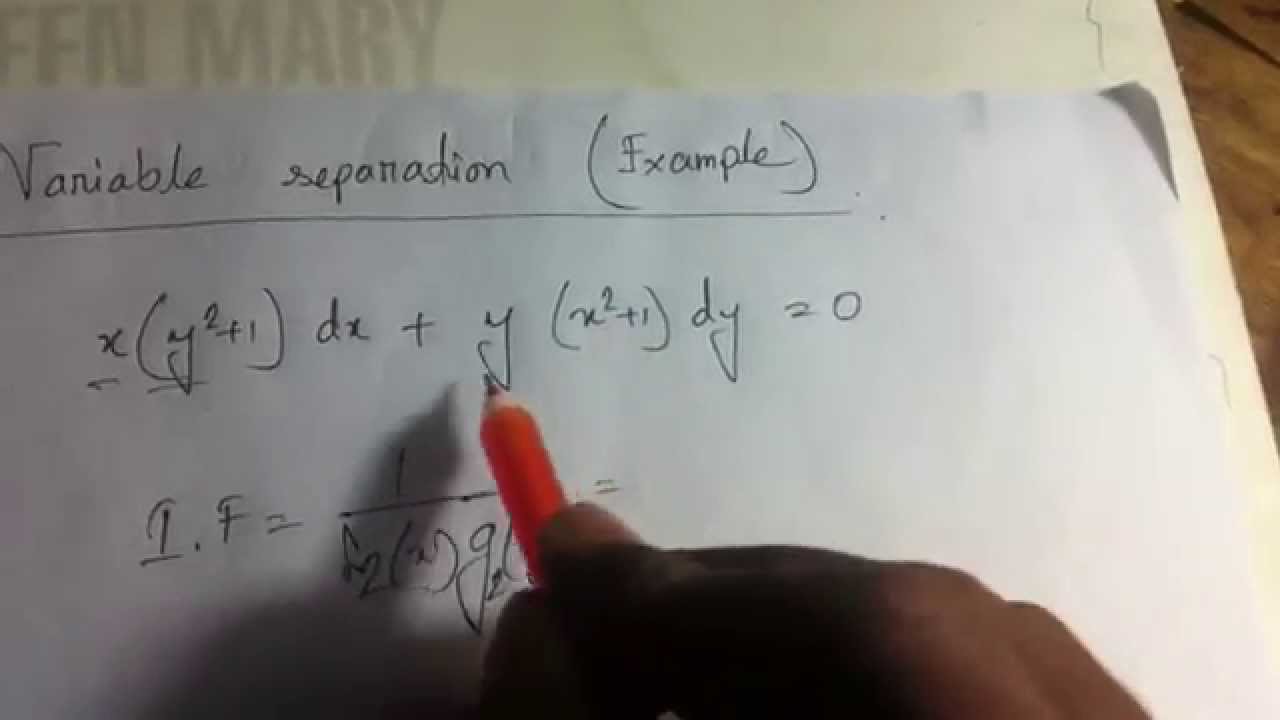 Differential equation - variable separation - YouTube