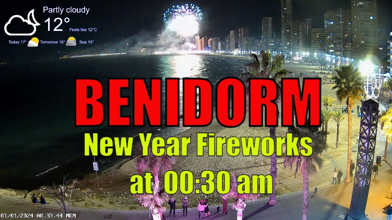 Benidorm New Year Fireworks 🇪🇸 Streamed 31st December 2023 (2) - YouTube