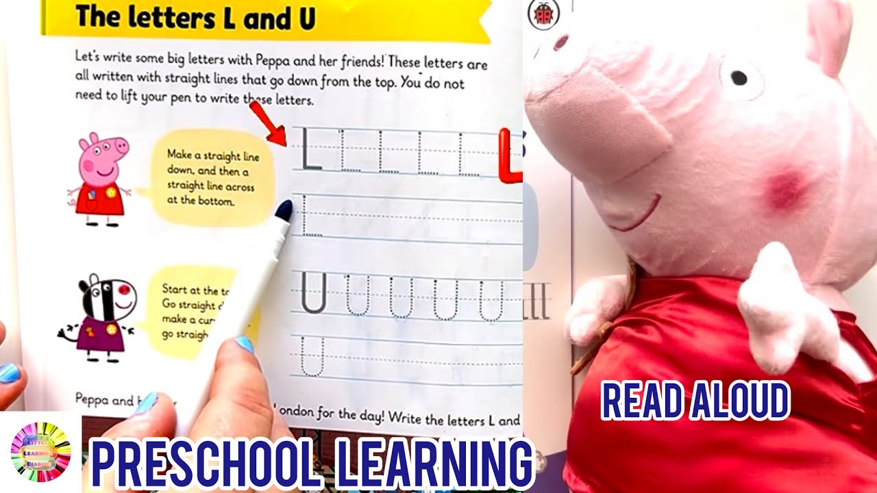 Learn With Peppa Pig: Writing ABC Uppercase Letters, Tracing Lines ...
