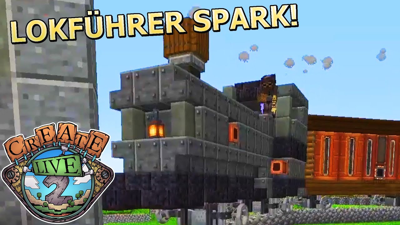 Zug 100% fertig! Es klappt! Lok gebaut & mehr! - Minecraft Create Live ...