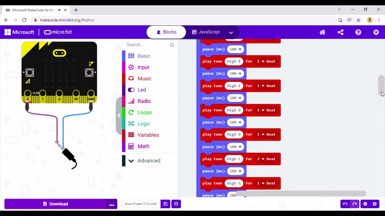 Micro:bit Music Project [Part 5] (Twinkle Twinkle Little Star) - YouTube