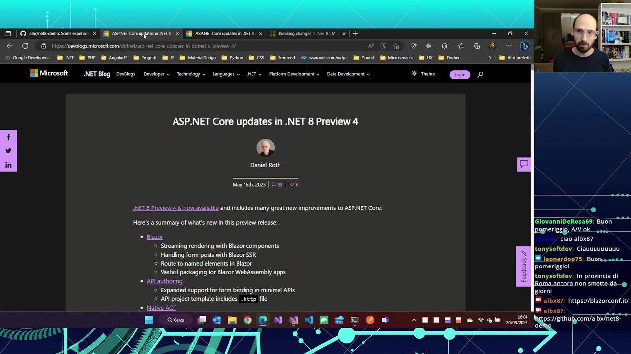 Proviamo la preview 4 di .NET 8 - YouTube