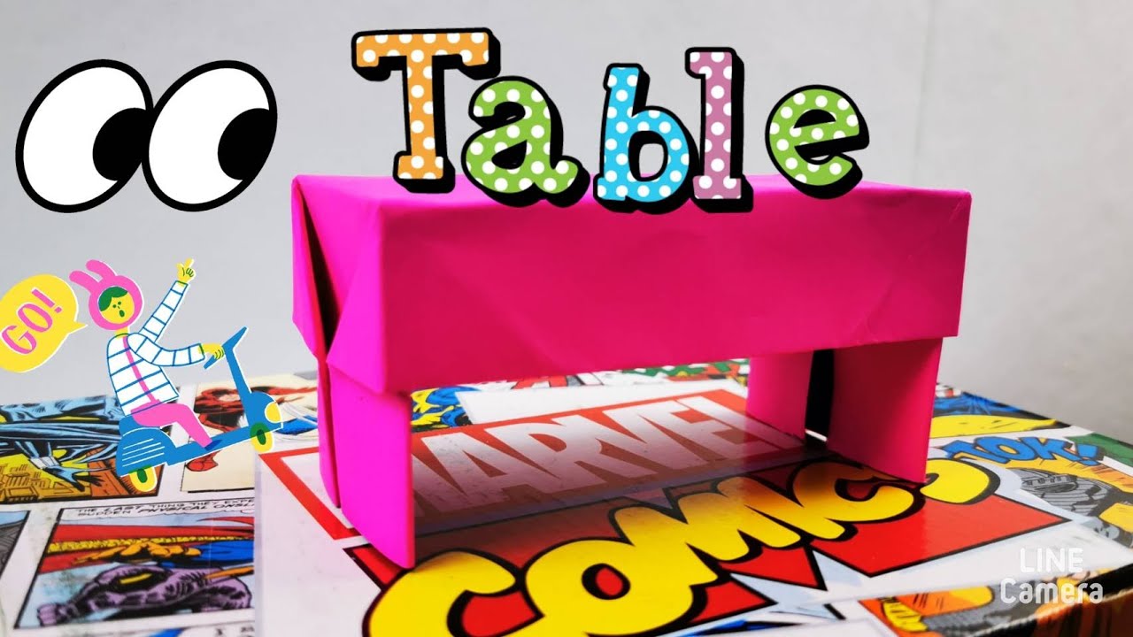 พับกระดาษ โต๊ะ How to make a paper Table, Origami table, Fold paper ...