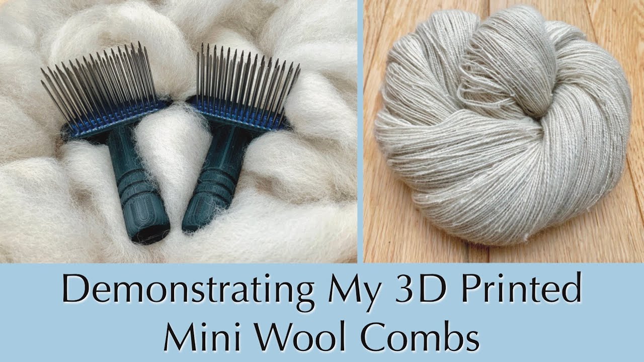 Demonstrating my 3D printed mini wool combs with unwashed alpaca ...