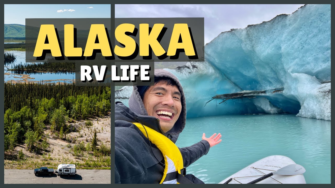 RV Boondocking ALASKA | Broken Fridge | Paddleboard on a Glacier Lake ...
