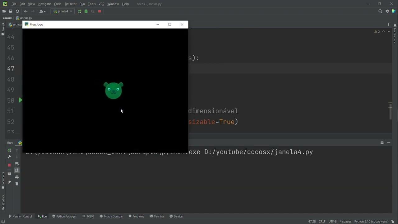 387 - Dando movimento a um sprite no cocos2d Python - YouTube