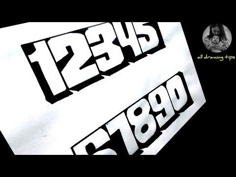 How to draw a 3d letter 1 se 10 tak //3d letter Drawing easy//How to ...