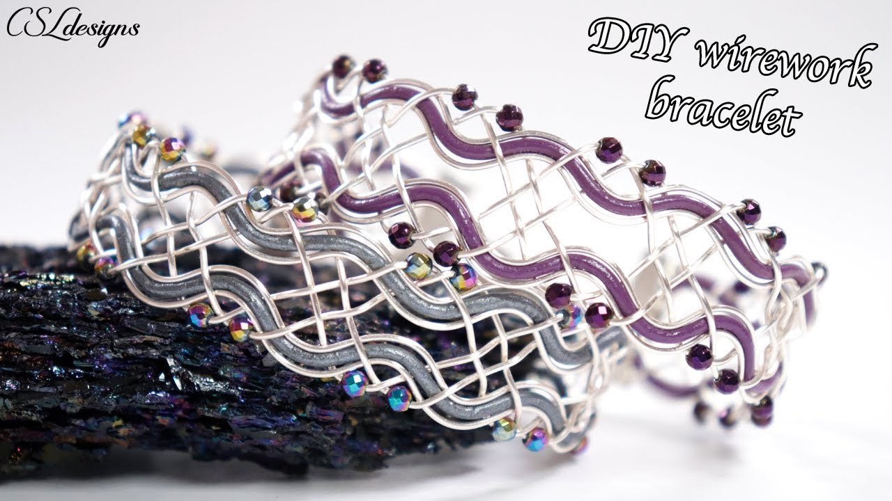 Majestic braided wirework bracelet tutorial - YouTube