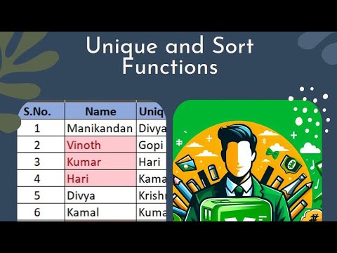Let's Learn Unique and Sort Function in Excel - YouTube