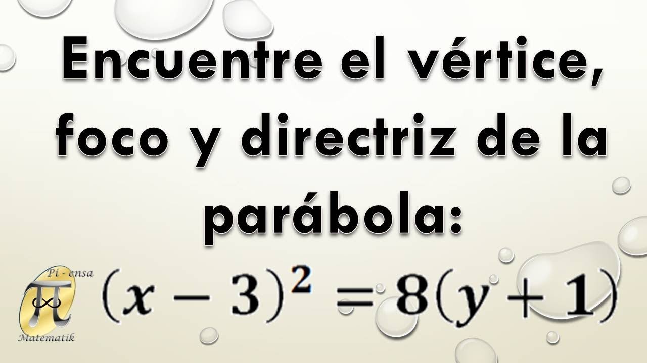 Cómo hallar el vértice, la directriz y el foco de una parábola ...