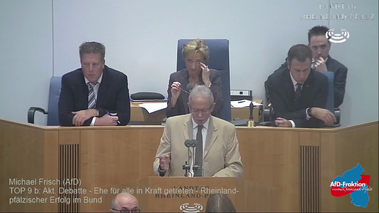 Michael Frisch (AfD) zu: Ehe für alle in Kraft getreten - YouTube