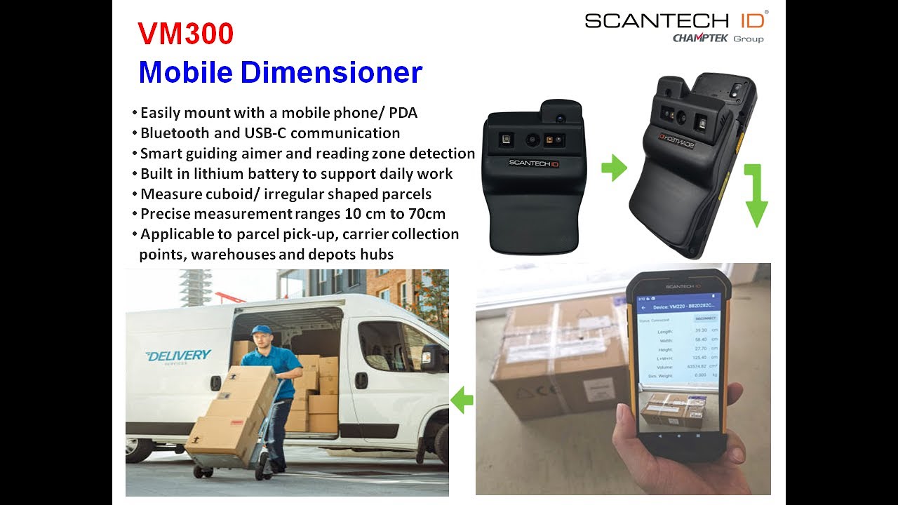 Mobile dimensioner - VM300 - YouTube