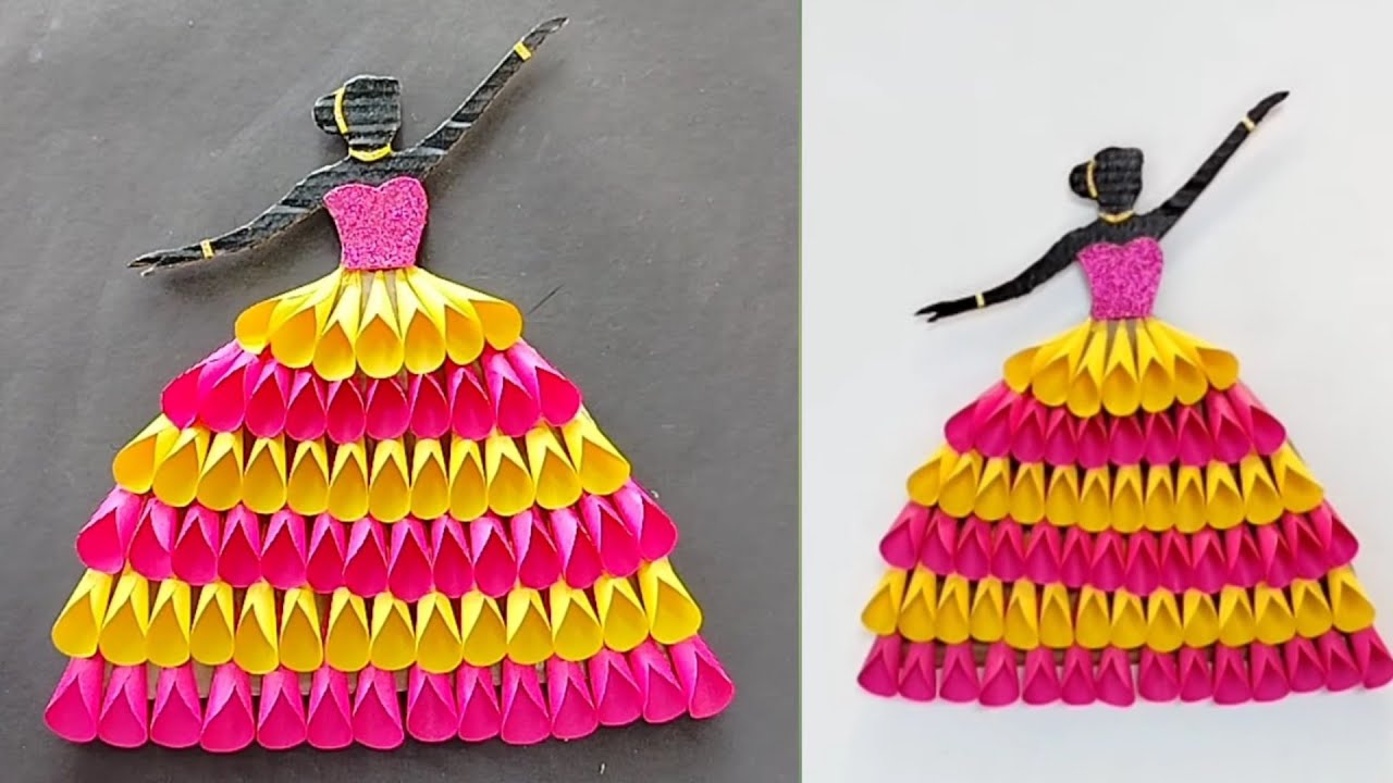 Beautiful Doll wall hanging decor ideas using cardboard and color paper ...