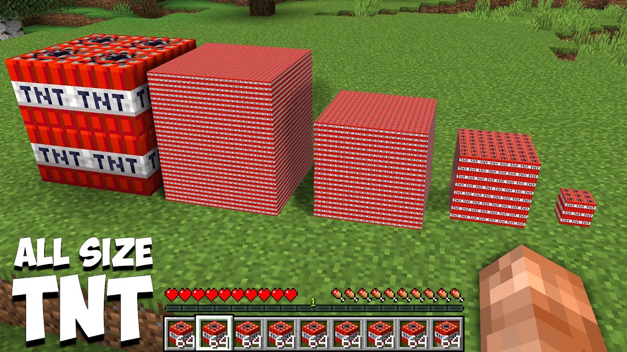 What if you LIGHT this ALL SIZE TNT in Minecraft ? SMALLEST and BIGGEST ...