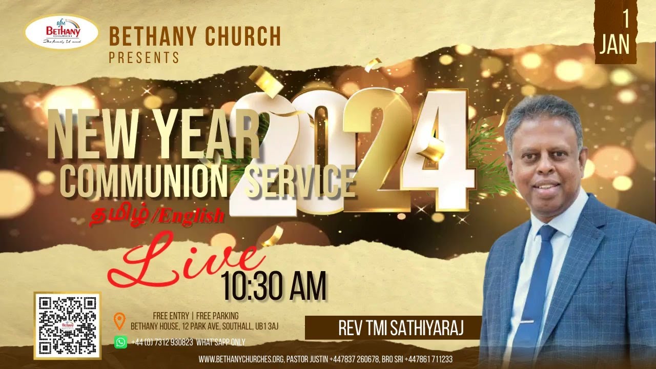 New Year Communion Service 01-01-2024 @ 10:30 am | Rev. TMI. Sathiyaraj ...