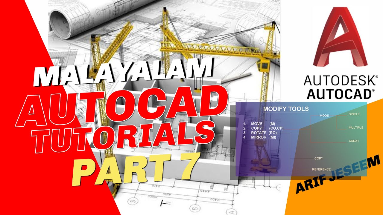 AutoCAD TUTORIALS || IN MALAYALAM || PART 7 || by AJ - YouTube