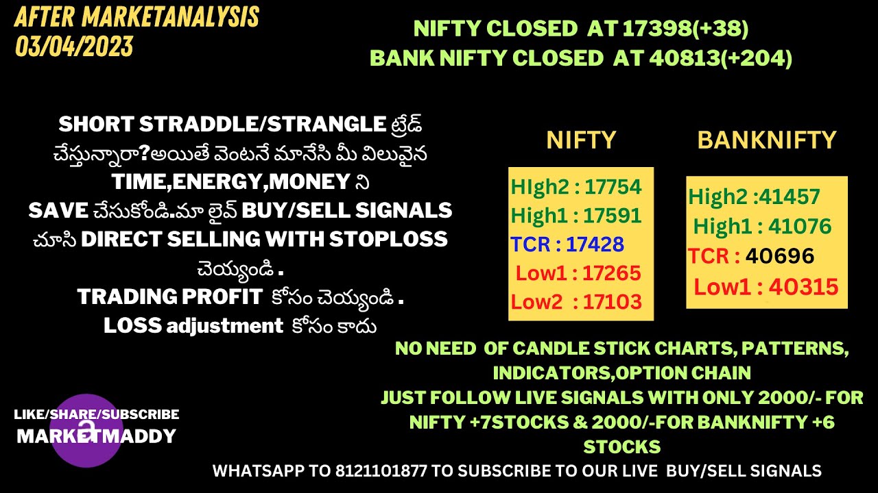 3rd APRIL2023 AFTER MARKETS OF NIFTY&BANK NIFTY PLUS STOCKS.STOP SHORT STRADDLE&DO DIRECT ...