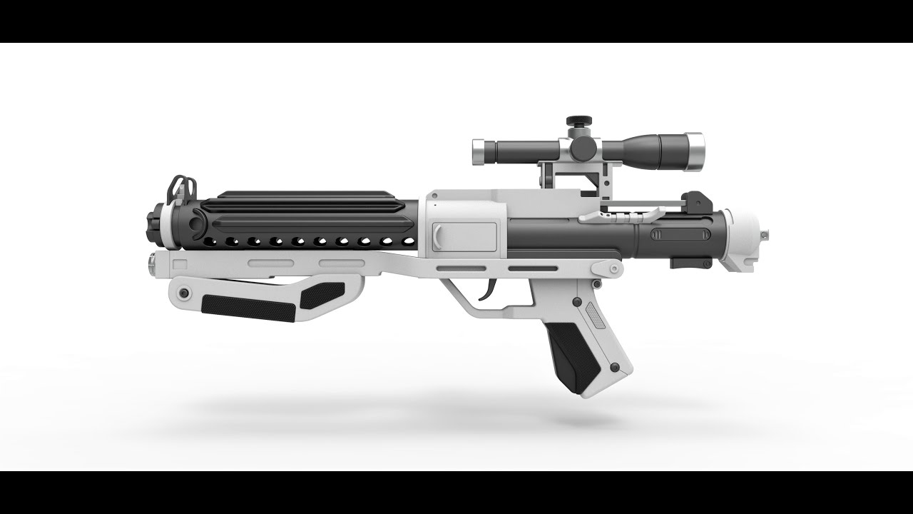 Blaster rifle F-11D 3D model view from Star Wars The Force Awakens 2015 ...