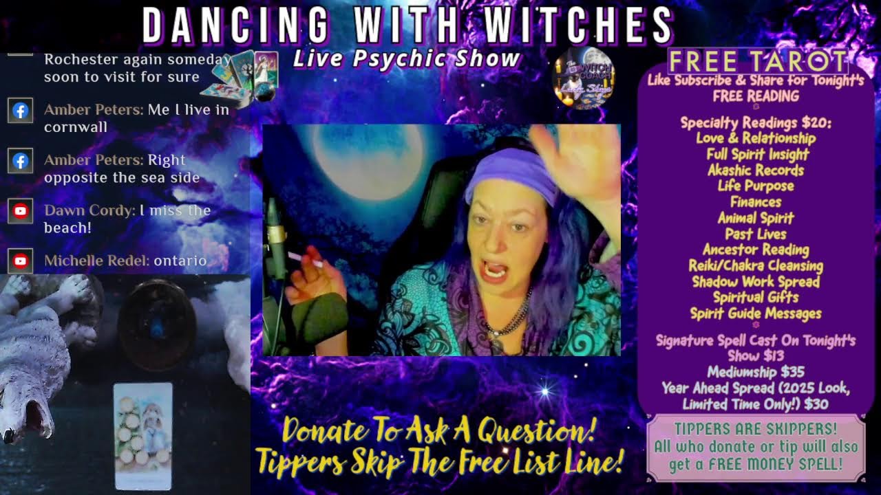 LIVE TAROT & MAGIC on Dancing With Witches Live Psychic Show with The ...