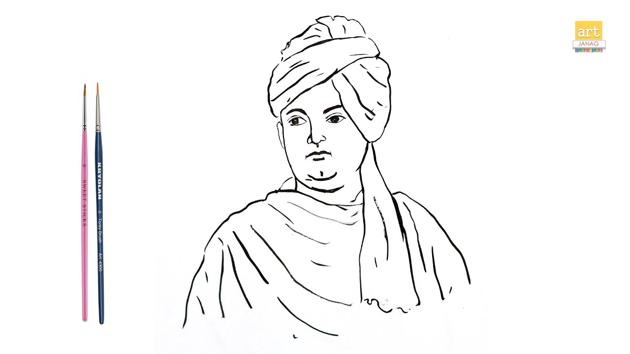 Swamy viveka nanda drawing II How to draw Swami Vvekananda drawing II ...
