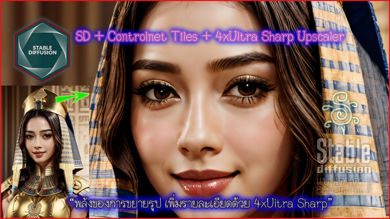 How to Upscale by Controlnet Tiles+4x Ultra Sharp-การขยายรูปด้วย SD+Controlnet Tiles+4xUltra ...