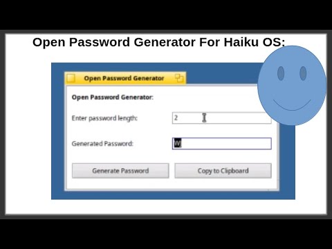 Open Password Generator For Haiku OS - Version = 1. - YouTube