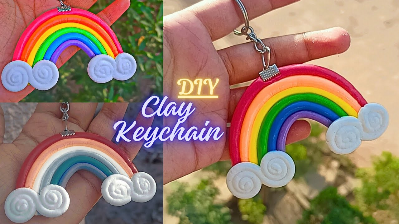 How to make Clay Keychain| Diy clay Keychain| Handmade keychain with ...