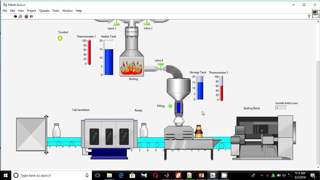 Simulasi Pabrik Pembuatan Susu - Tugas Otomasi Industri - YouTube