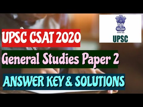 UPSC CSE CSAT 2020 SOLUTIONS & ANSWER KEY #SET-A#UPSC#CSAT#2020# ...
