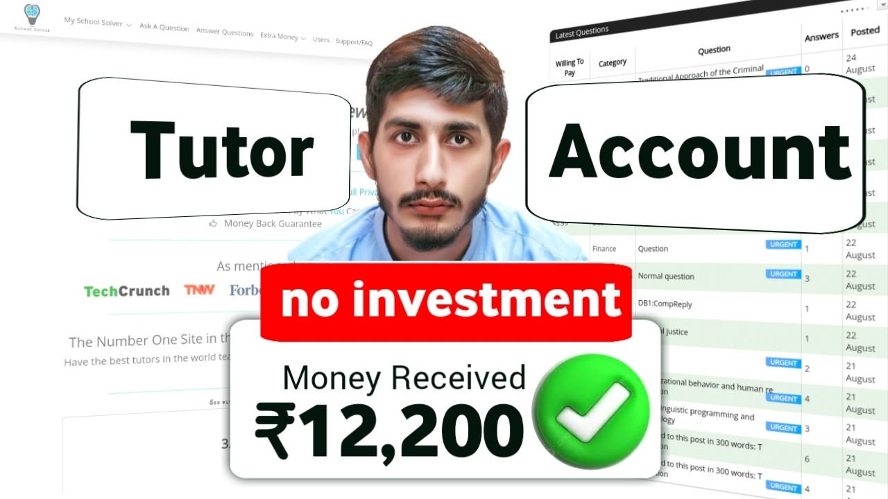 Earn Money Answer to Simple Question !! How to create Tutor Account in ...