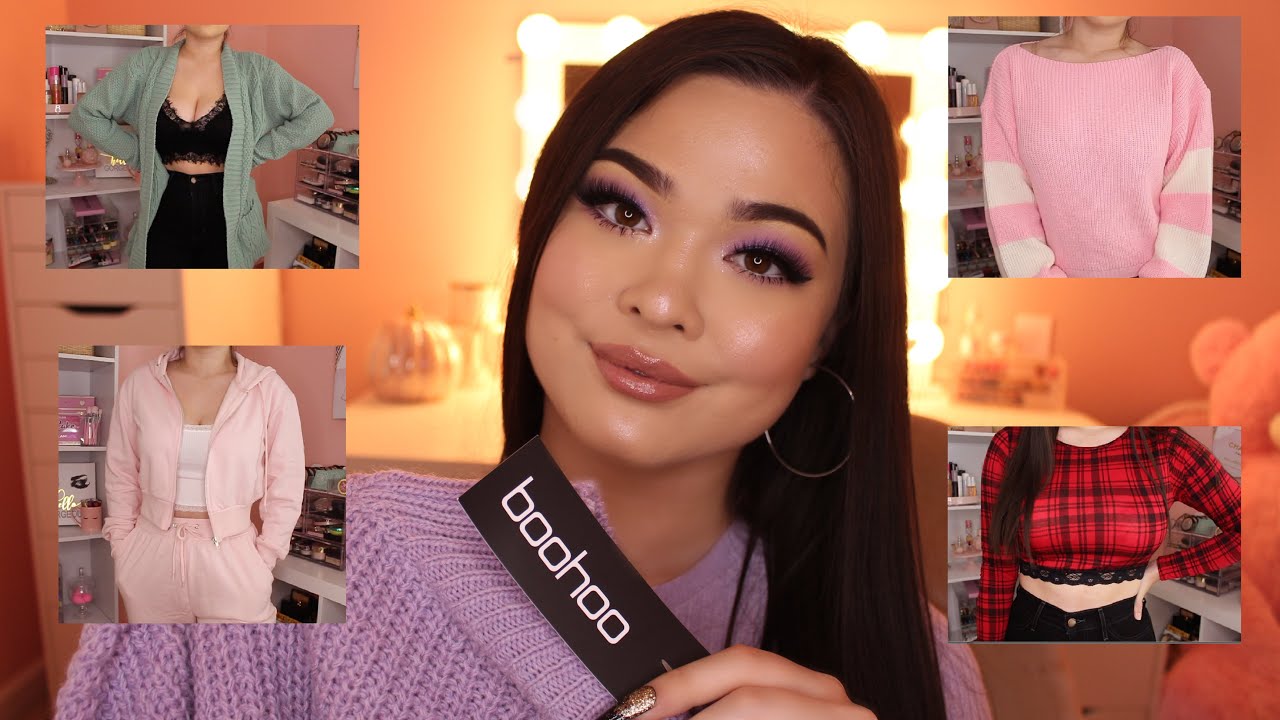 ASMR Boohoo Try On Haul 💜 - YouTube