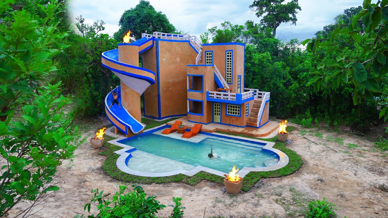 [Full Video] Build Creative Water Slide Park To Underground Swimming ...