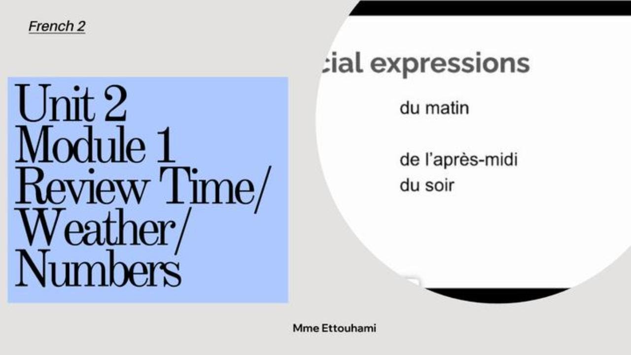 French 2 Unit 2 Review numbers weather and time - YouTube