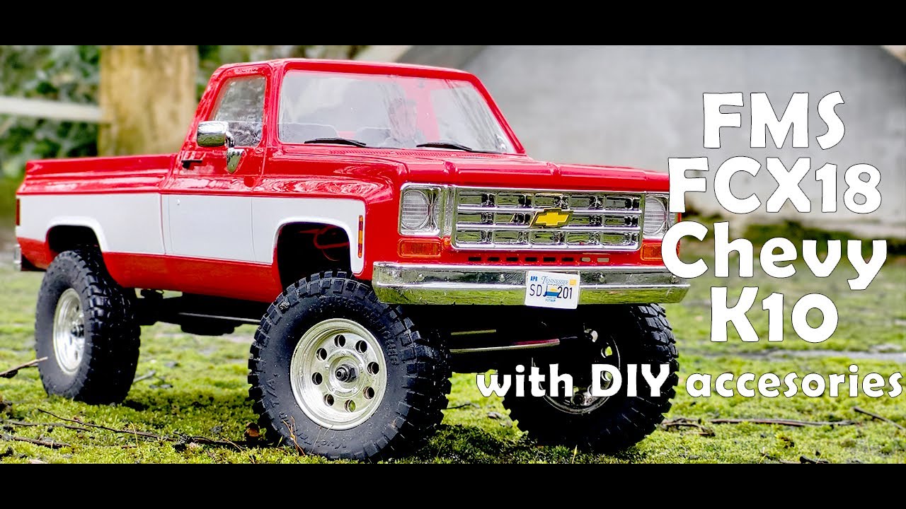 First Crawl with FMS FCX18 Chevy K10 | DIY accessories - YouTube