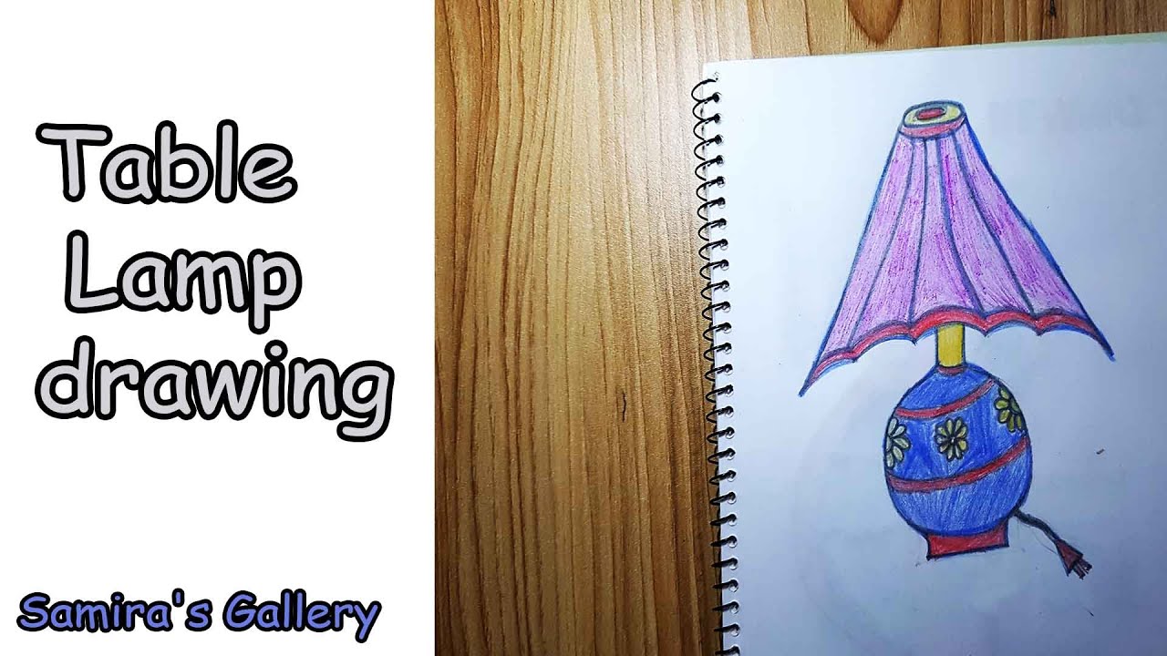 Table Lamp drawing easy | How to draw a Table Lamp step by step | - YouTube