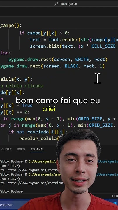 Campo Minado Em Python Python Campominado Programação Tutorialpython Aprenderpython Youtube
