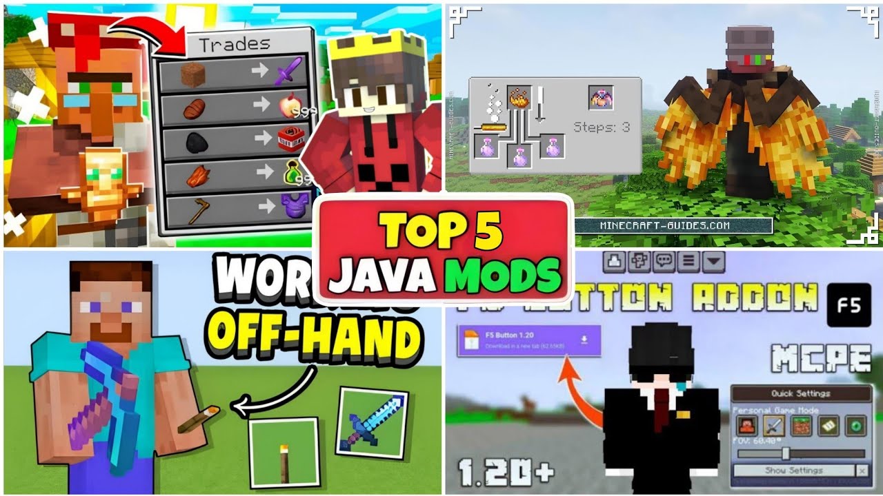 🤯Top 5 Coolest Mods for Minecraft Bedrock Edition || Minecraft Bedrock ...