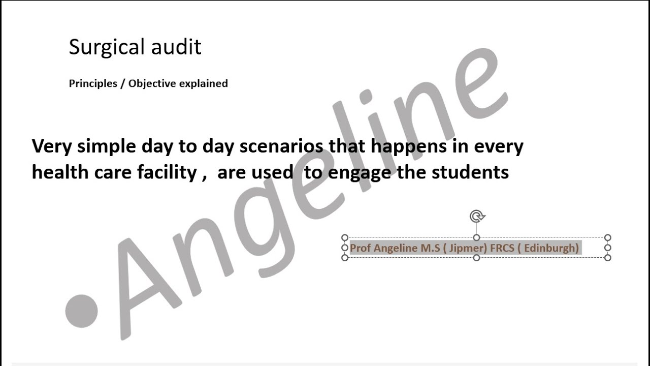 Surgical Audit Objective and principles - YouTube