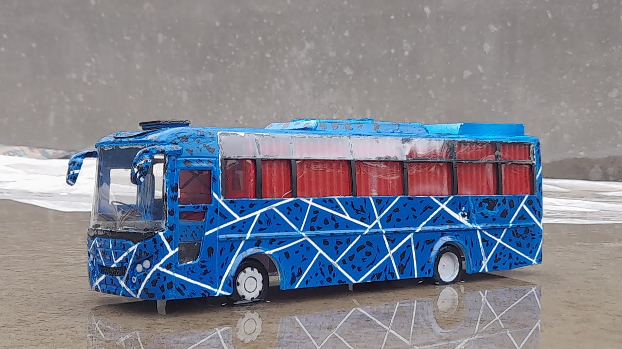Miniature Bus Painting Video / Zedone bus making / How to make bus ...