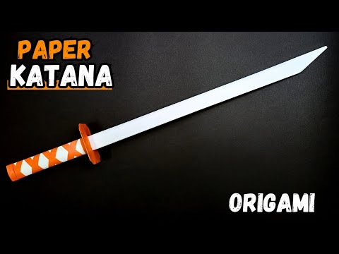 MAKING A KATANA FROM PAPER / HOW TO MAKE A PAPER SWORD. - YouTube